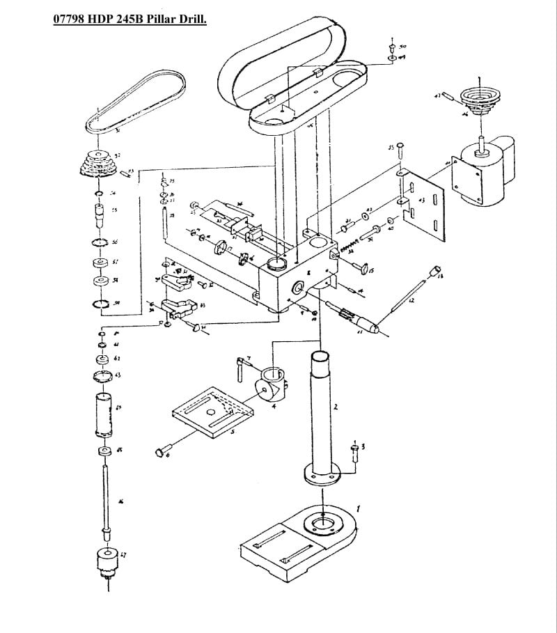 SIP 07798 HDP 245B Pillar Drill Diagram